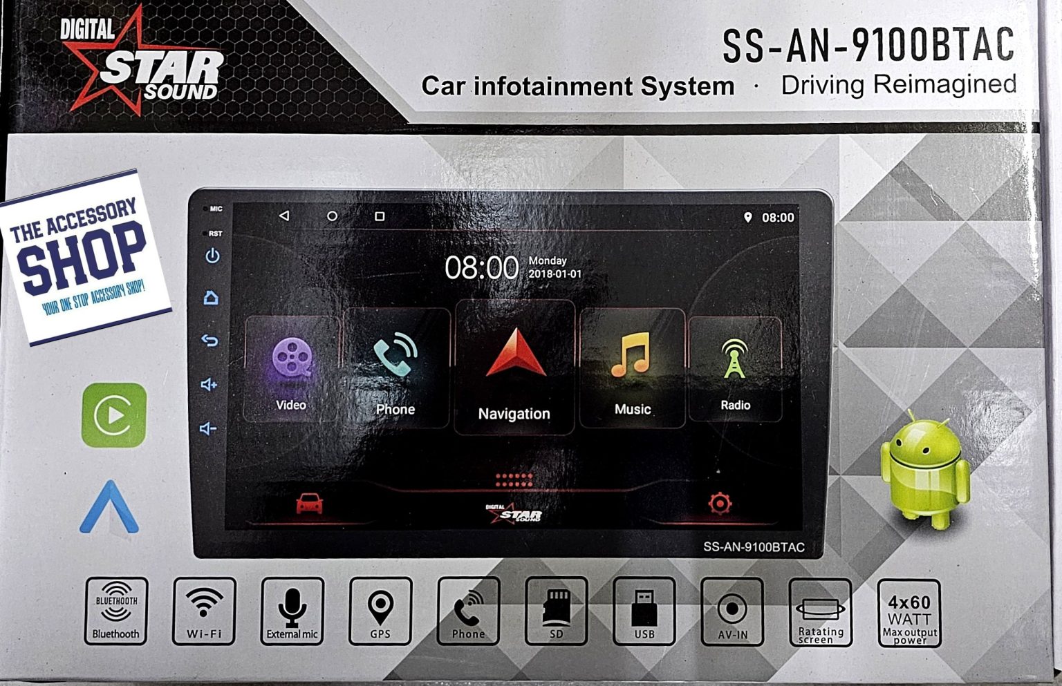 Starsound 9 inch Android Media Unit with CarPlay RDS SS-AN-9100BTAC ...