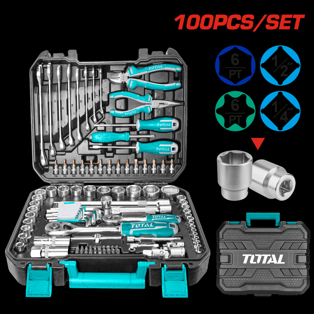 Tool Set 100 Piece Total Tools - The Accessory Shop