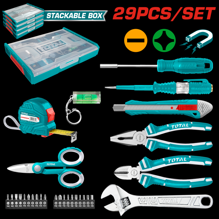 Tool Set 29 Piece Household Total Tools - The Accessory Shop