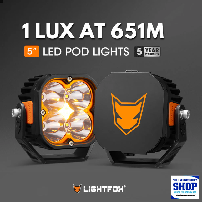 LIGHTFOX 5inch Cygnus Osram LED Pod Lights 1Lux@651m 14,106 Lumens ...