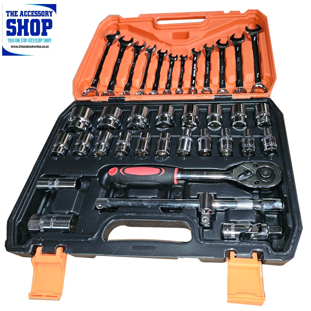 Socket set 1/2 inch and Spanner Tool set 37 piece in Plastic Tool Box ...