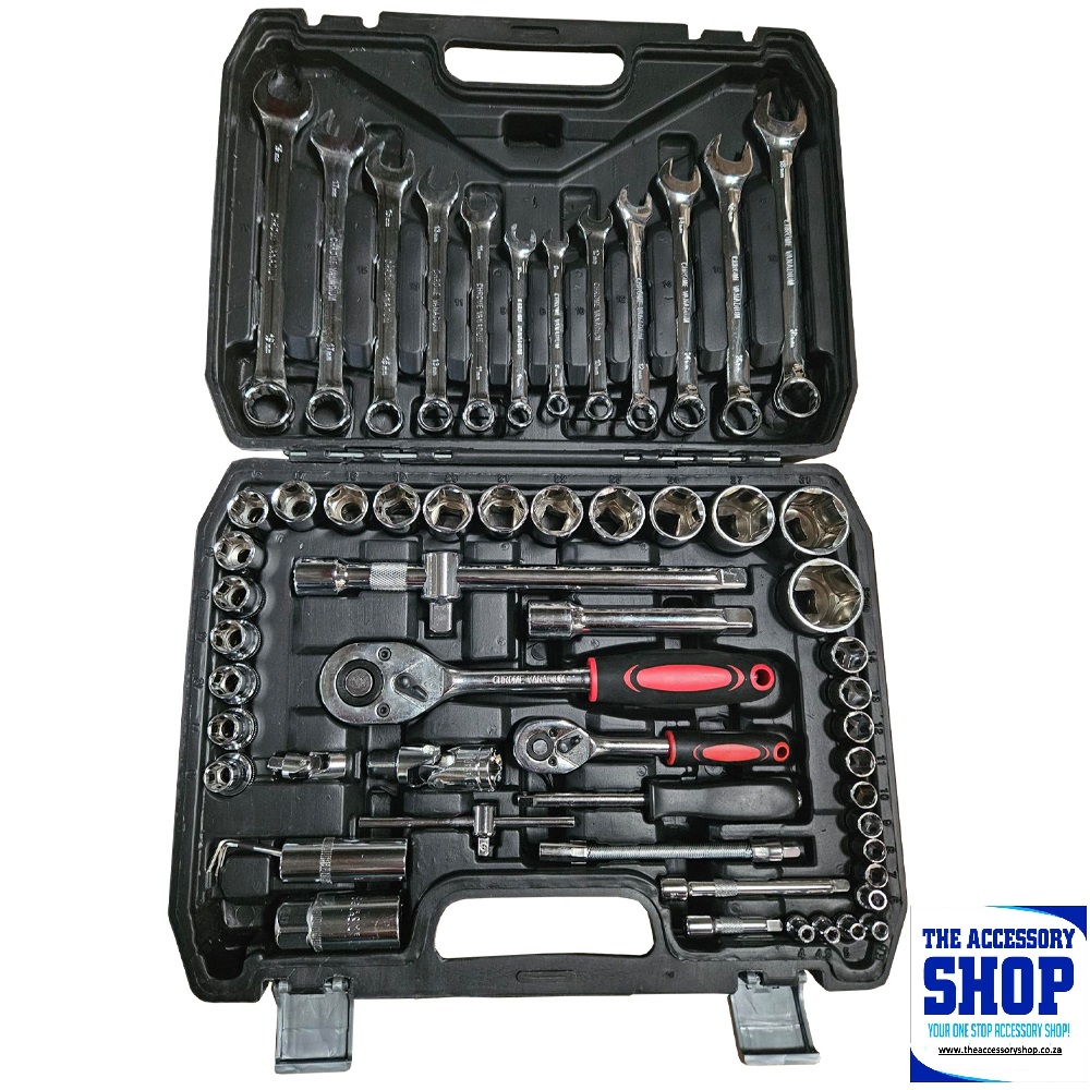 Socket and Spanner Tool set 1/2 inch and 1/4 inch 61 piece in Plastic ...